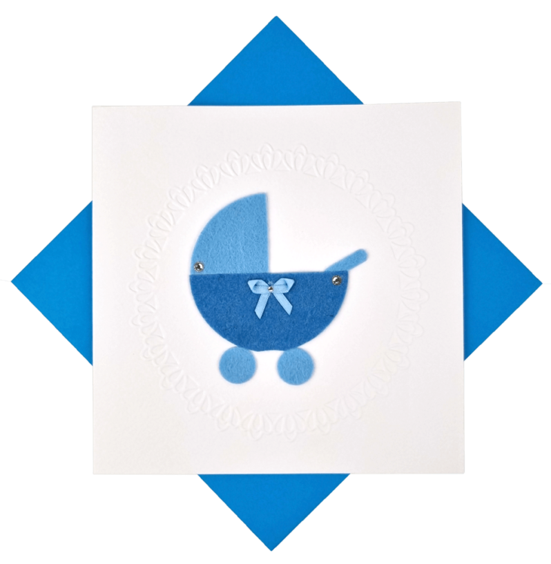 Käsitöökaart "Sinine vanker" armas kaart katsikule minnes